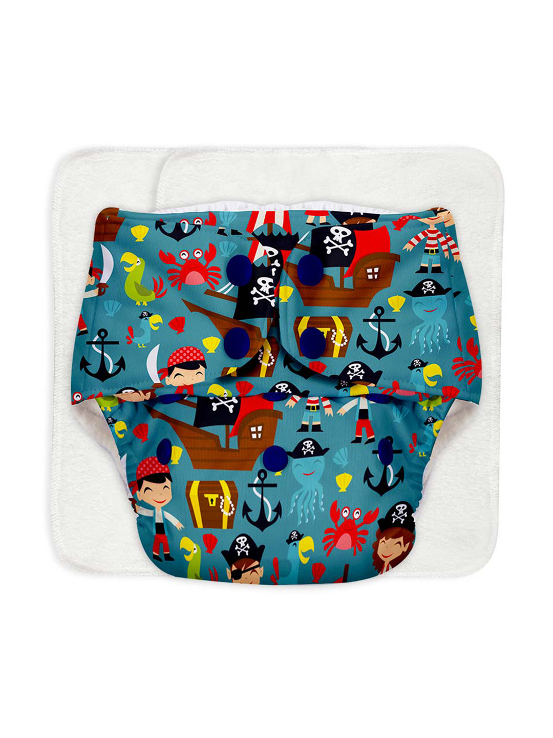 Buy SuperBottoms Blue & Red Printed Eco Friendly Adjustable All Night ...