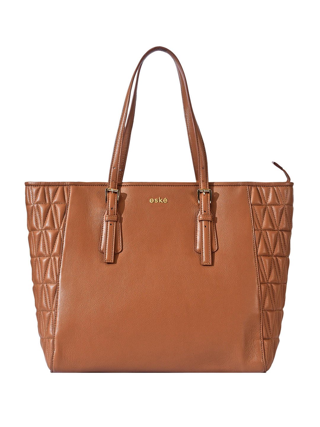 Buy Eske Tan Textured Leather Swagger Shoulder Bag - Handbags for Women ...