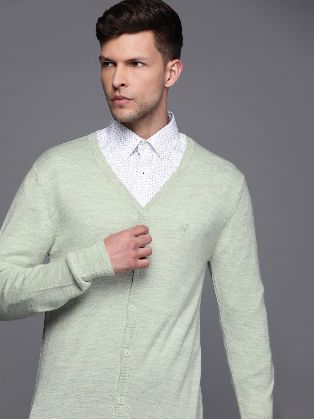 Buy Allen Solly Men Green Solid Cardigan - Sweaters for Men 20360406 ...