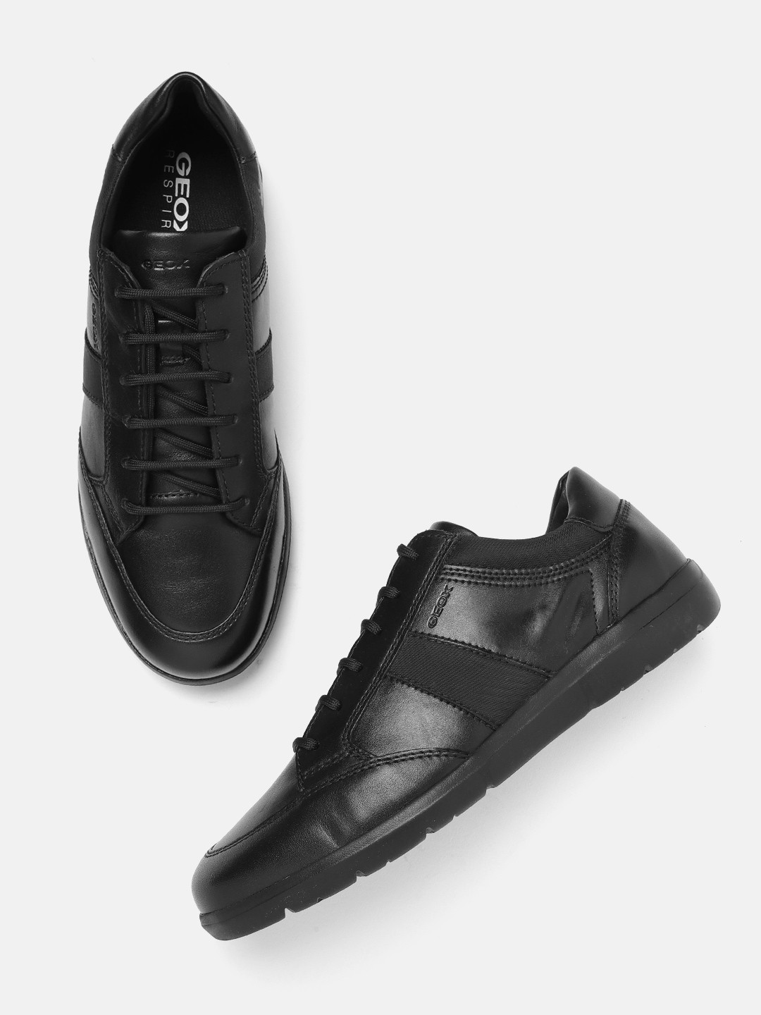 Buy Geox Men Black Leather Sneakers - Casual Shoes for Men 20363306 ...