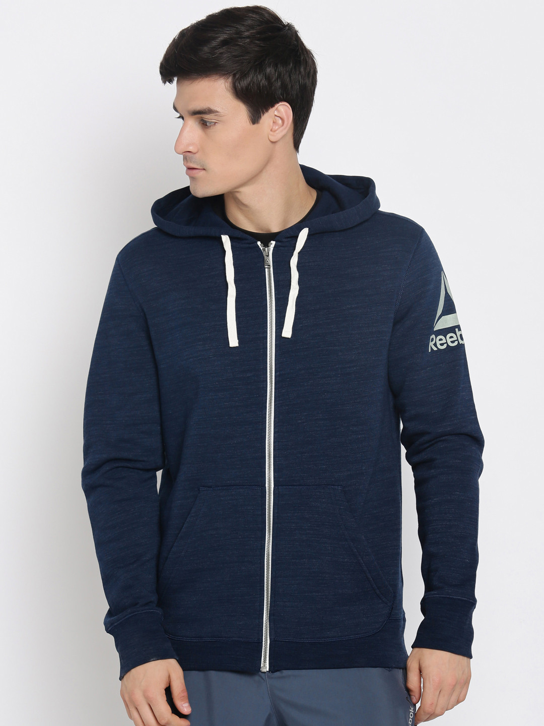 Buy Reebok Men Blue Self Design Sporty Jacket - Jackets for Men 2036479 ...