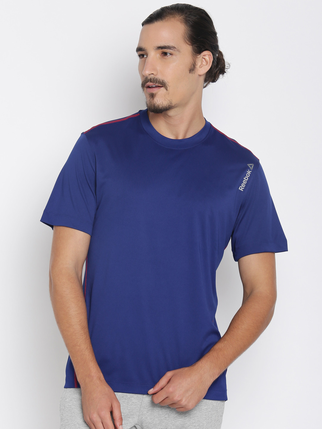 Buy Reebok Men Blue Solid CORE POLY T Shirt - Tshirts for Men 2036836 ...