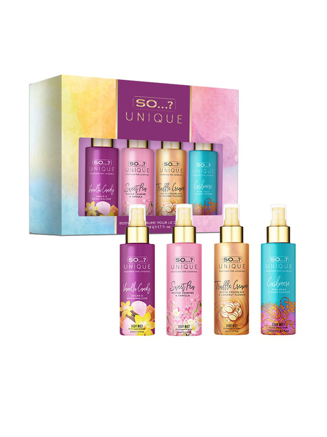 Buy SO Women Set Of 4 Unique Mini Body Mist 50 Ml Each - Body Mist And ...