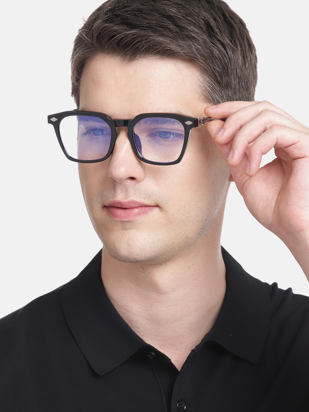 Buy Voyage Unisex Black & Silver Toned Full Rim Square Frames - Frames ...