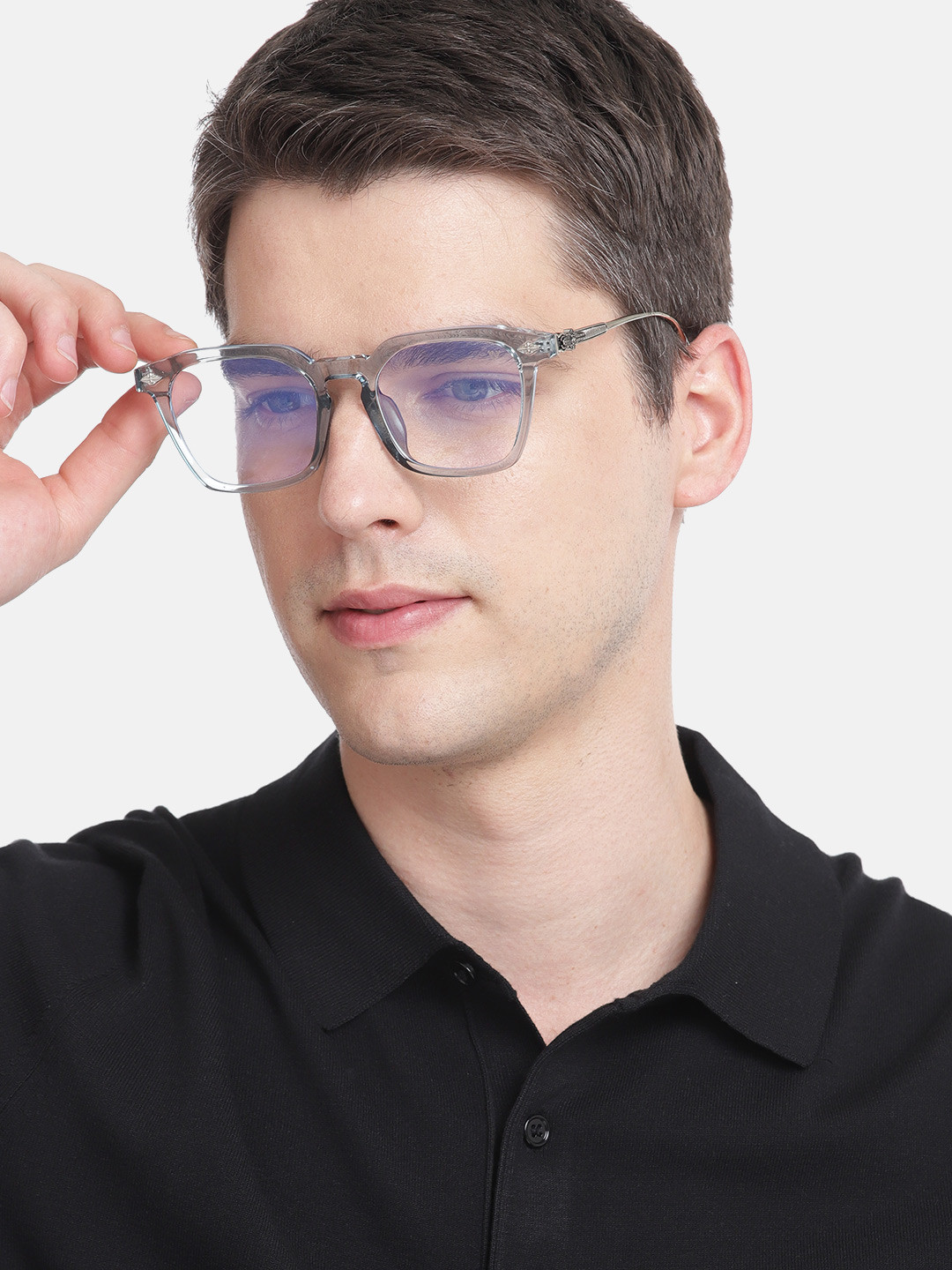 Buy Voyage Unisex Blue & Gold Toned Full Rim Square Frames - Frames for ...