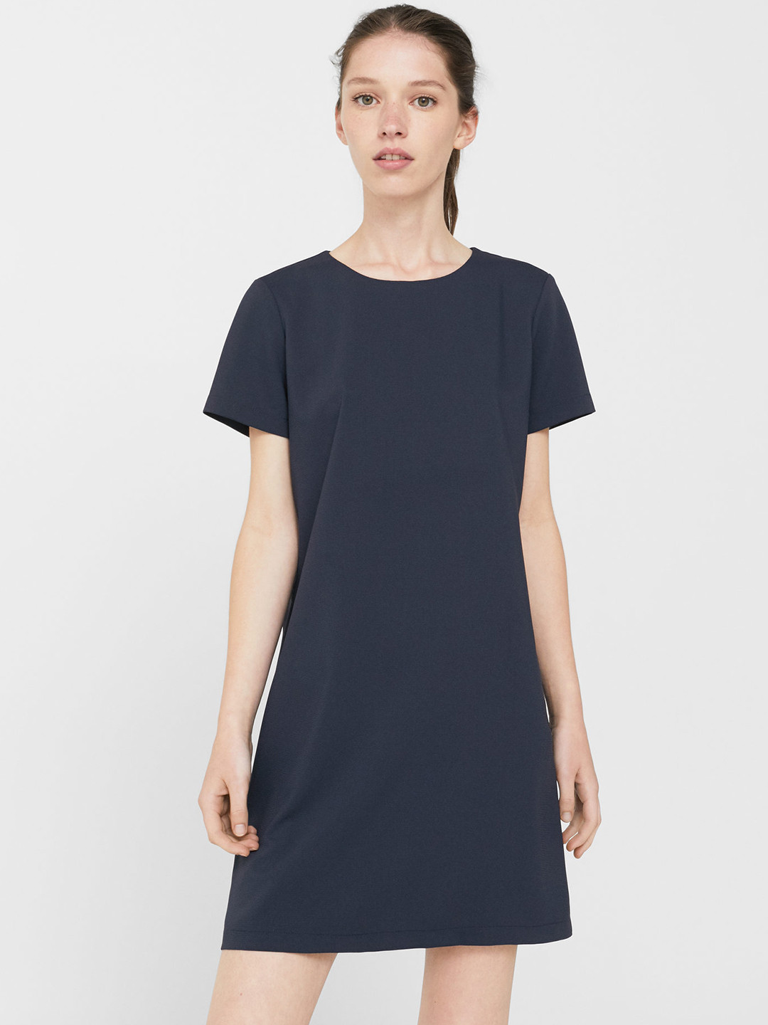 Buy MANGO Women Navy Solid A Line Dress - Dresses for Women 2037959 ...