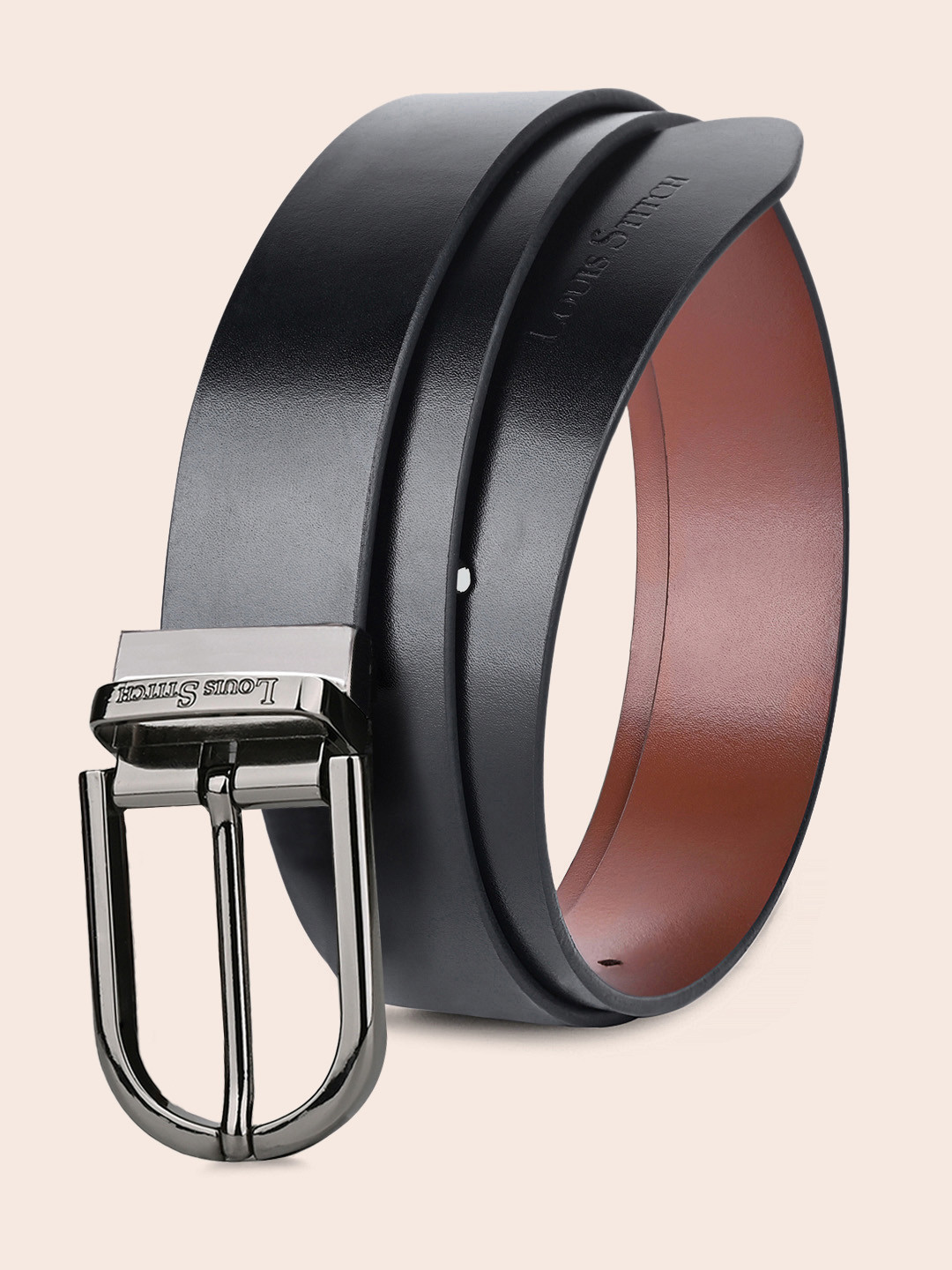 Buy LOUIS STITCH Men Italian Leather Textured Reversible Belt - Belts ...