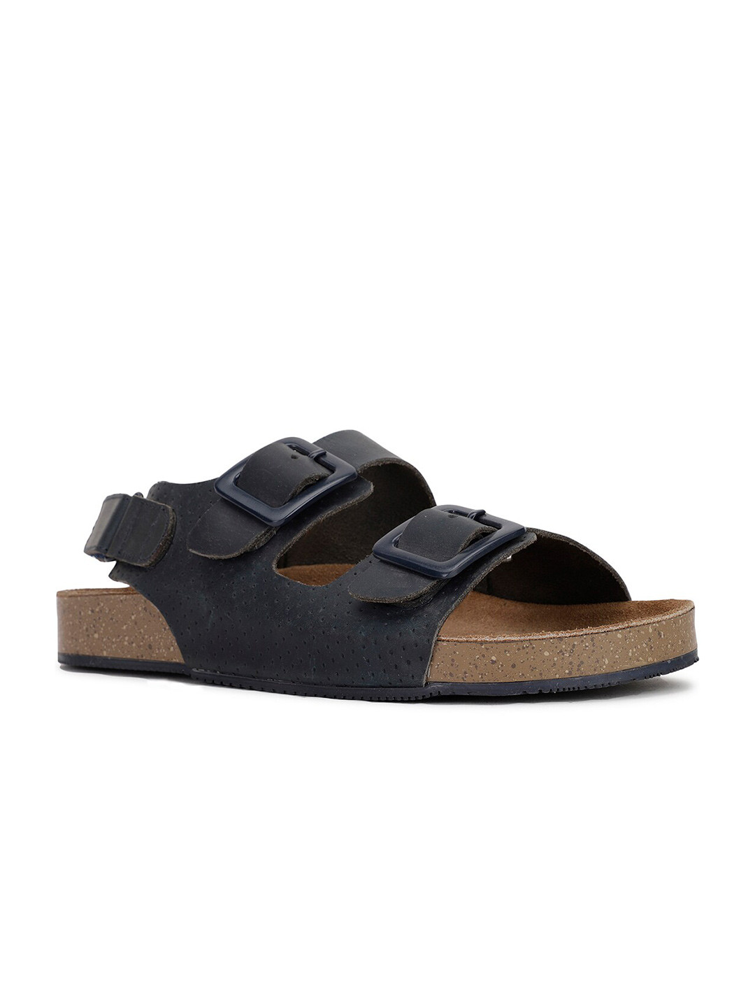 Buy Bata Men Blue & Brown Leather Comfort Sandals - Sandals for Men ...
