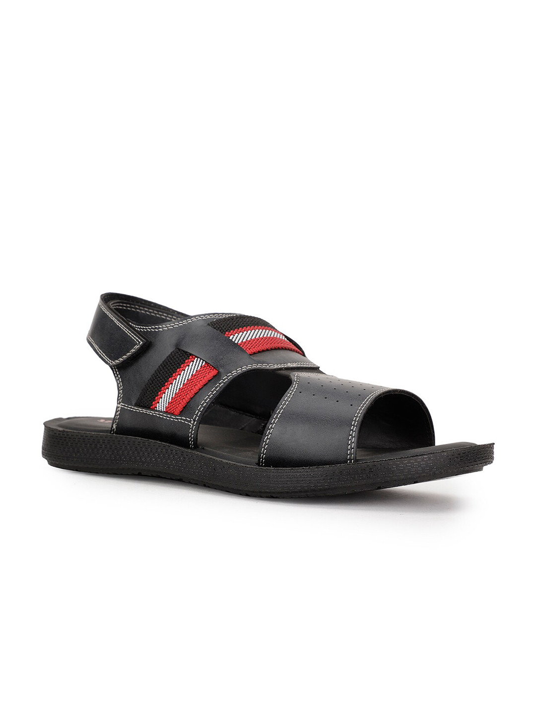 Buy Bata Men Black & Red Comfort Synthetic Sandals - Sandals for Men ...