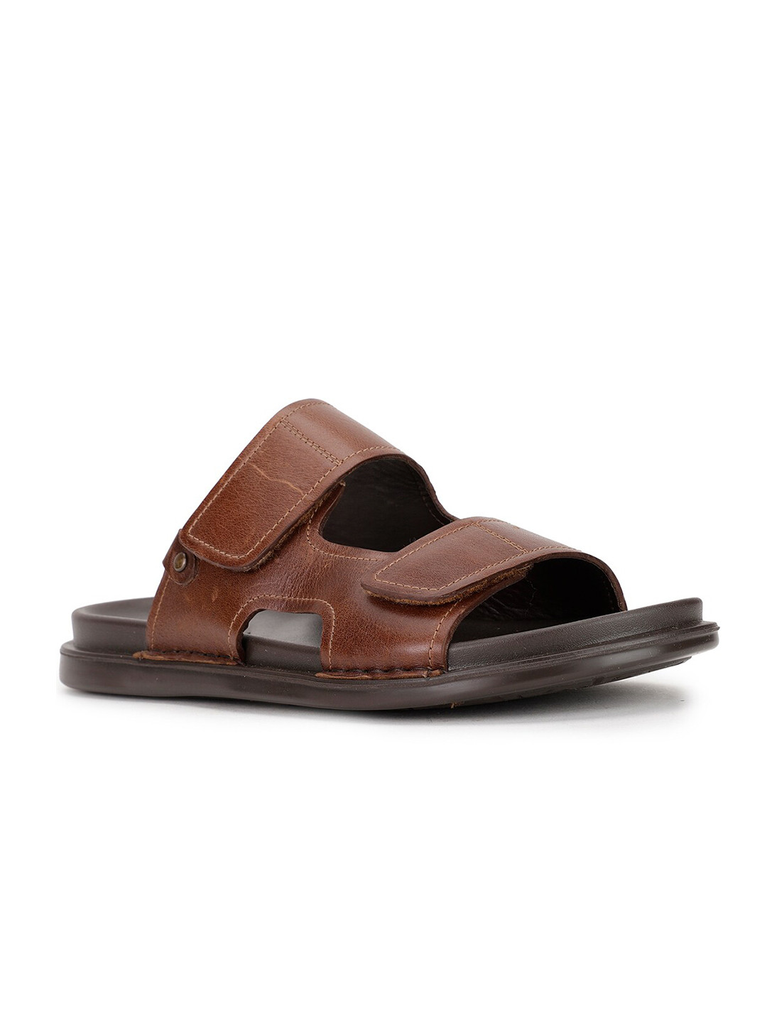 Buy Bata Men Brown Leather Comfort Sandals - Sandals for Men 20380332 ...