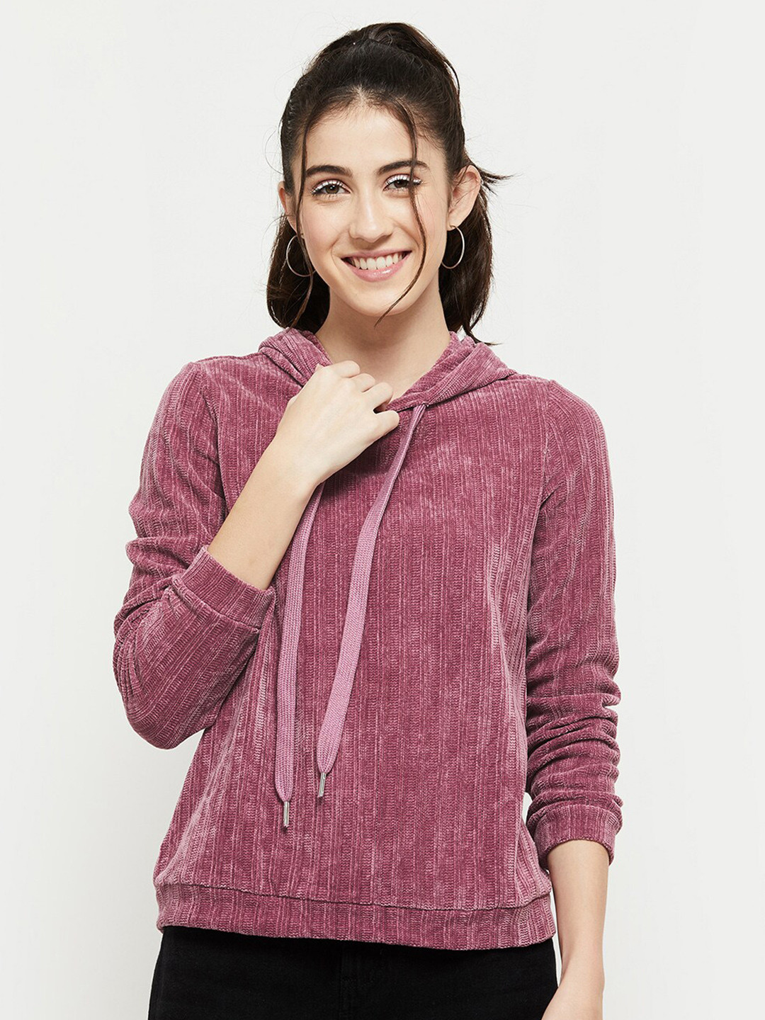 Buy Max Women Violet Hooded Sweatshirt - Sweatshirts for Women 20389728 ...