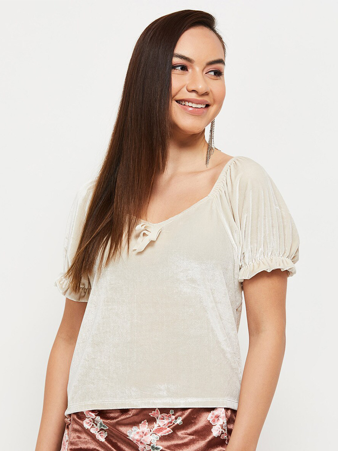 Buy Max Women Off White Solid Top - Tops for Women 20393154 | Myntra