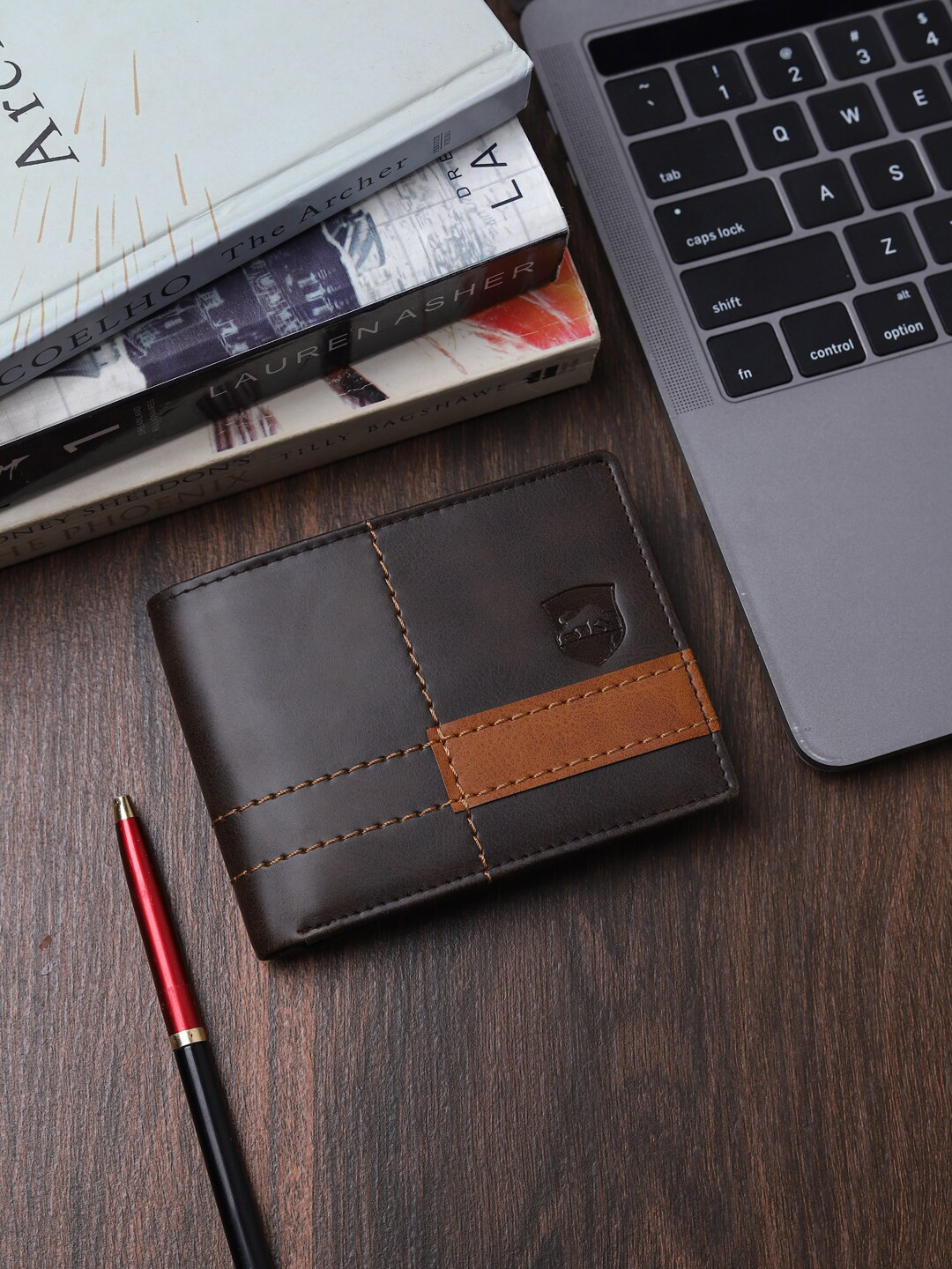 Buy SAMTROH Men Brown & Tan Colourblocked PU Two Fold Wallet - Wallets ...