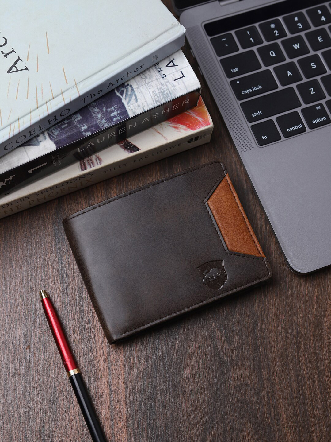Buy SAMTROH Men Brown Colourblocked PU Two Fold Wallet - Wallets for ...