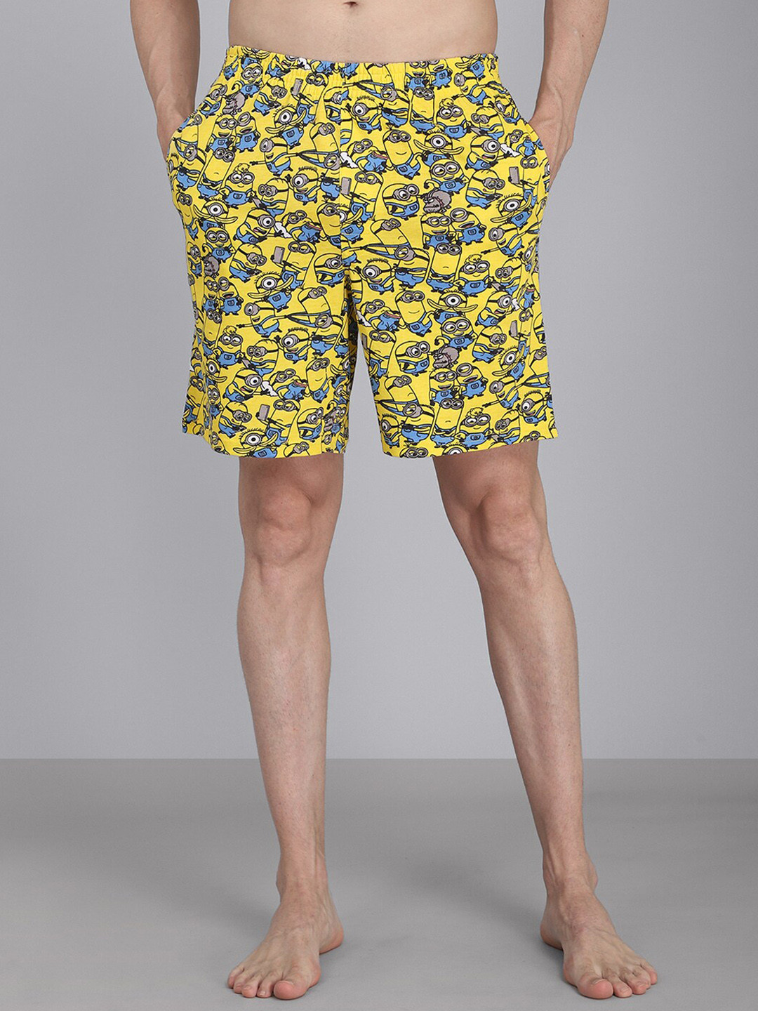 Buy Free Authority Men Yellow Minions Printed Pure Cotton Boxers ...