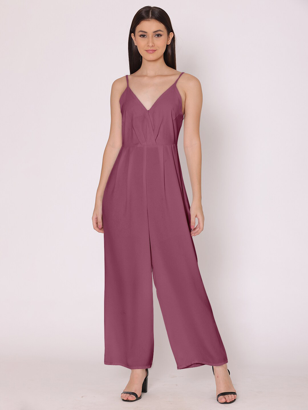 Buy HERE&NOW Violet Solid Basic Jumpsuit - Jumpsuit for Women 20403728 ...