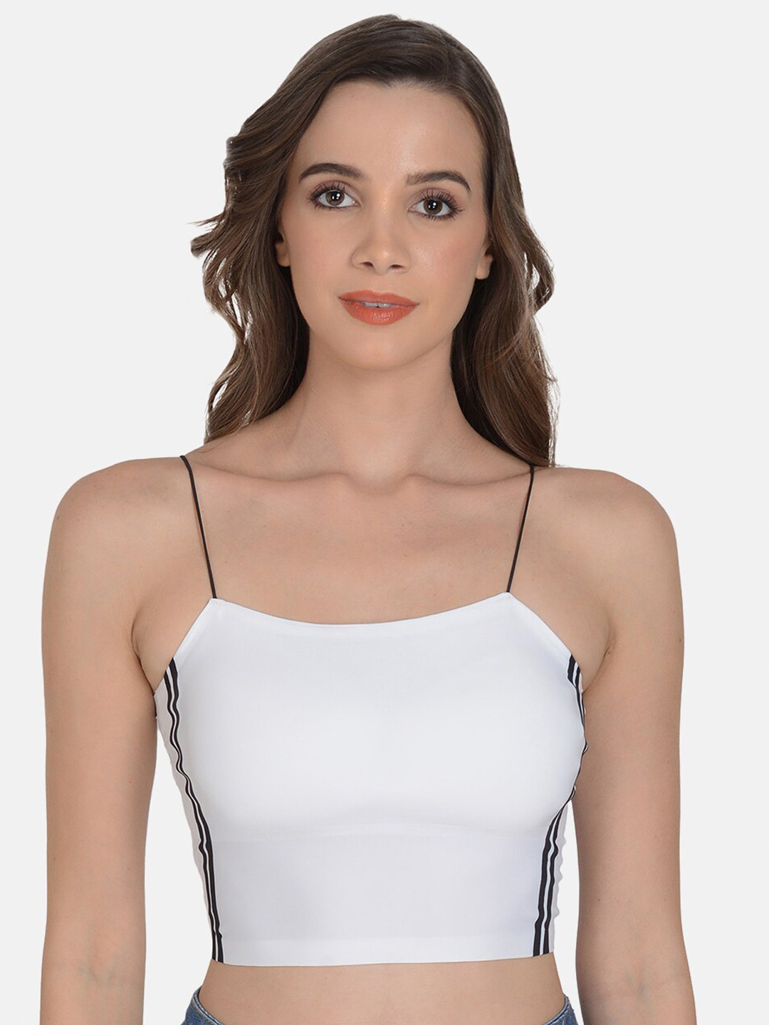 Buy Mod & Shy Women White & Blue Non Wired Lightly Padded Bralette Bra ...