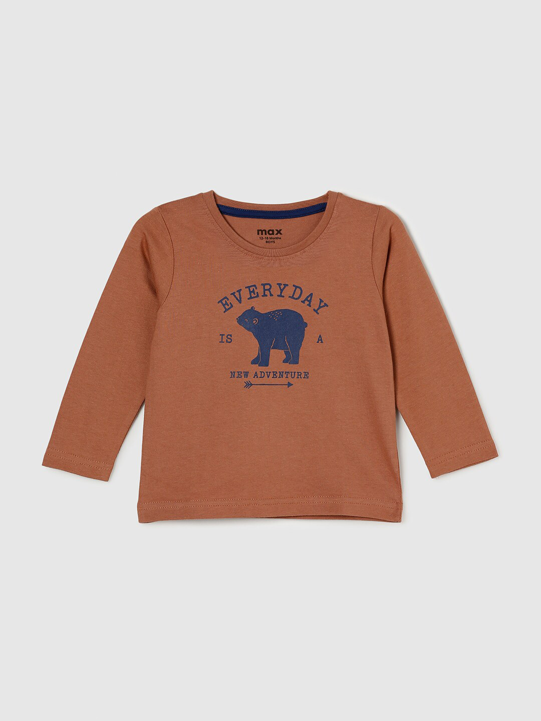 Buy Max Boys Rust Typography Printed T Shirt - Tshirts for Boys ...