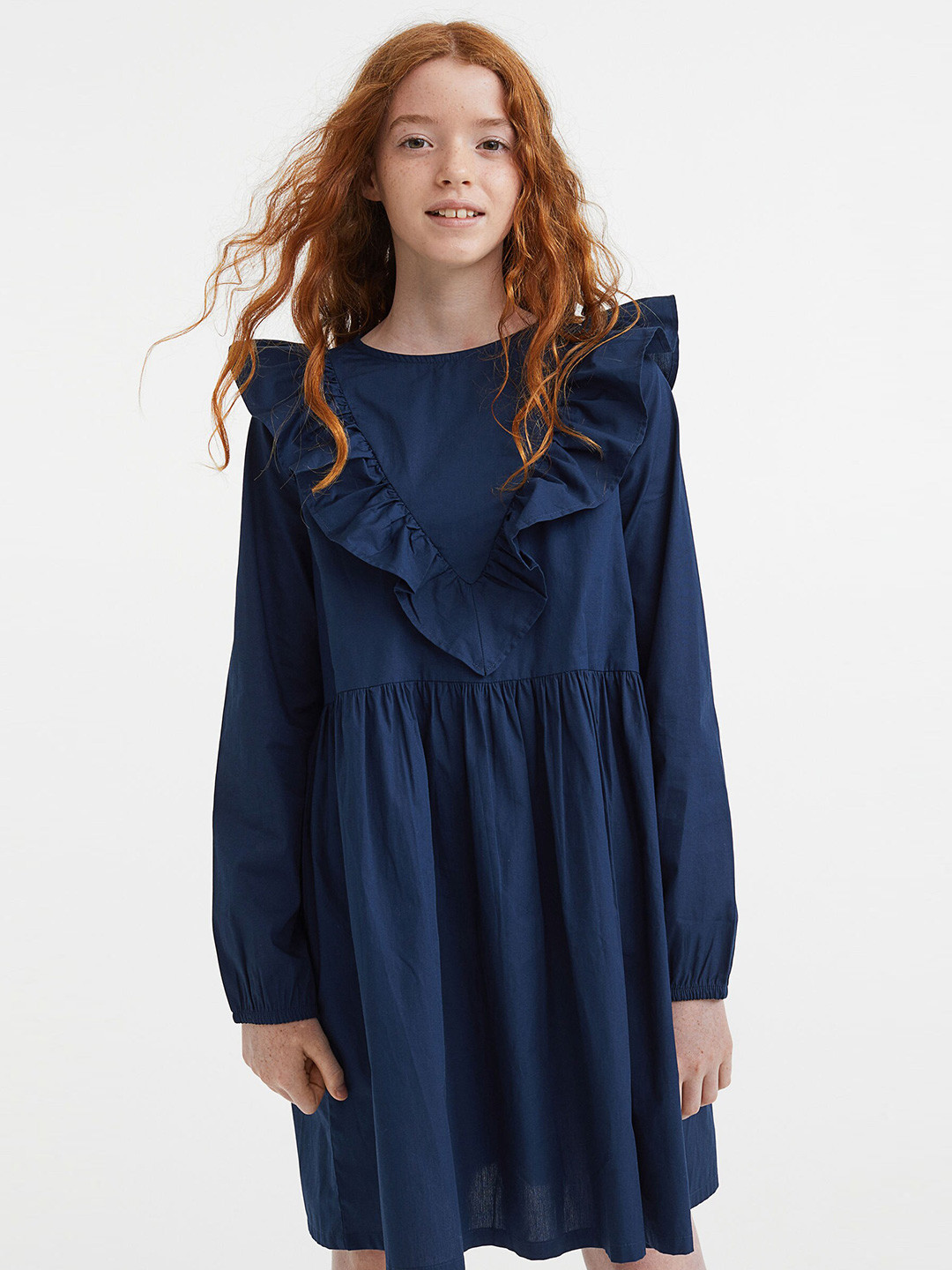 Buy H&M Girls Flounce Trimmed Dress - Dresses for Girls 20412426 | Myntra