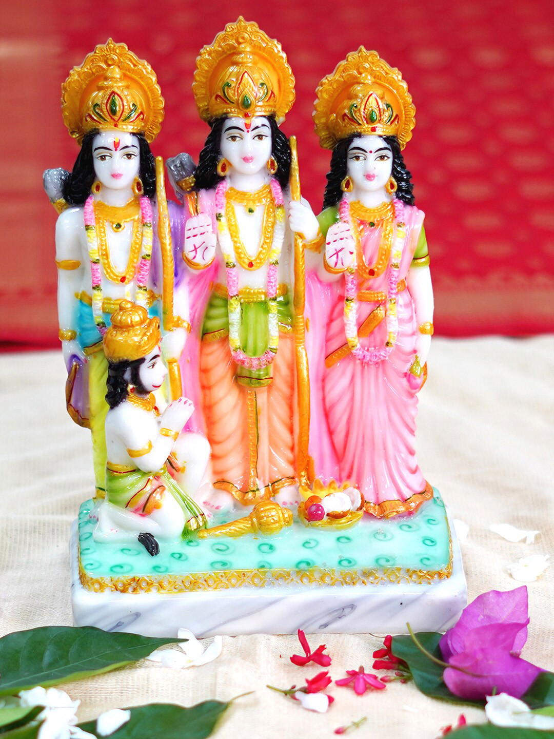 Buy Gallery99 White & Pink Ram Darbar Marble Showpiece - Showpieces for ...