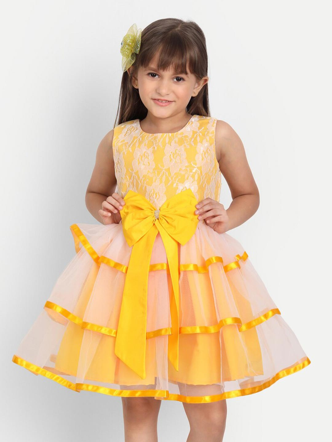 Buy R Cube Girls Yellow Satin Dress - Dresses for Girls 20414990 | Myntra