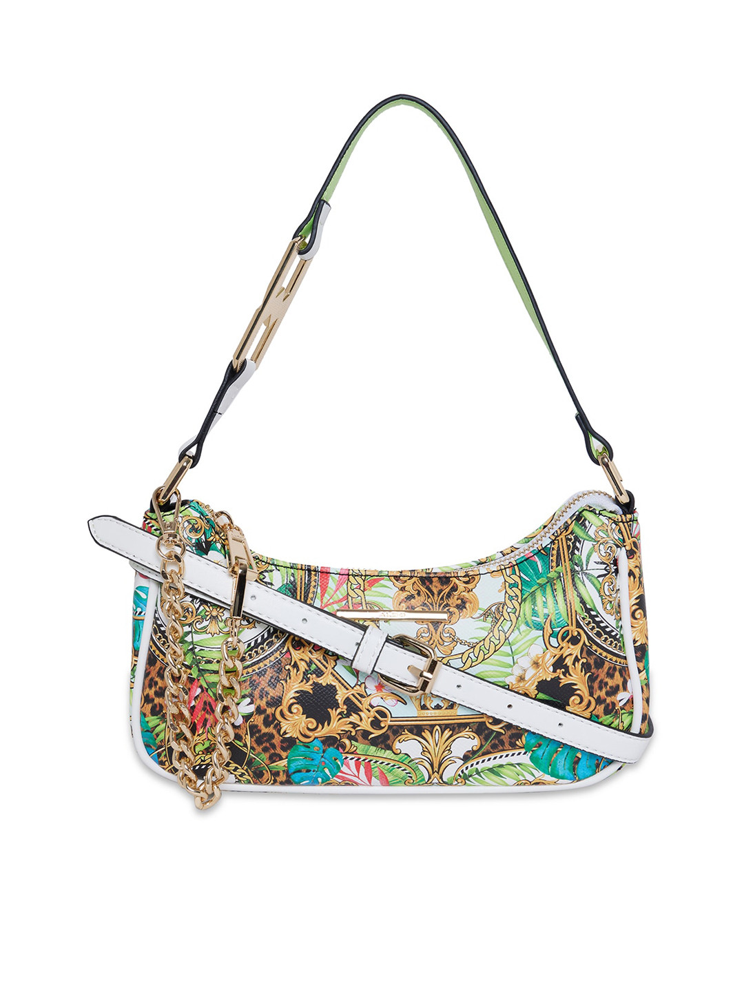 Buy ALDO White Printed PU Structured Shoulder Bag - Handbags for Women ...