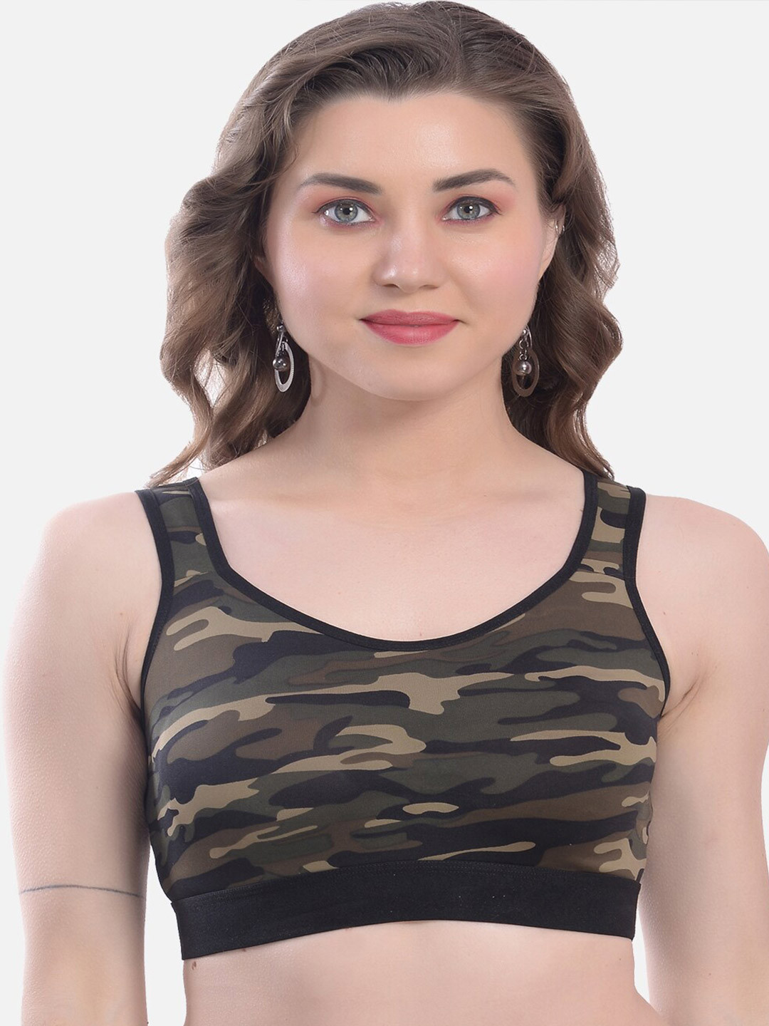 Buy StyFun Black & Green Abstract T Shirt Bra VM_Anjali_Bra_Green - Bra ...