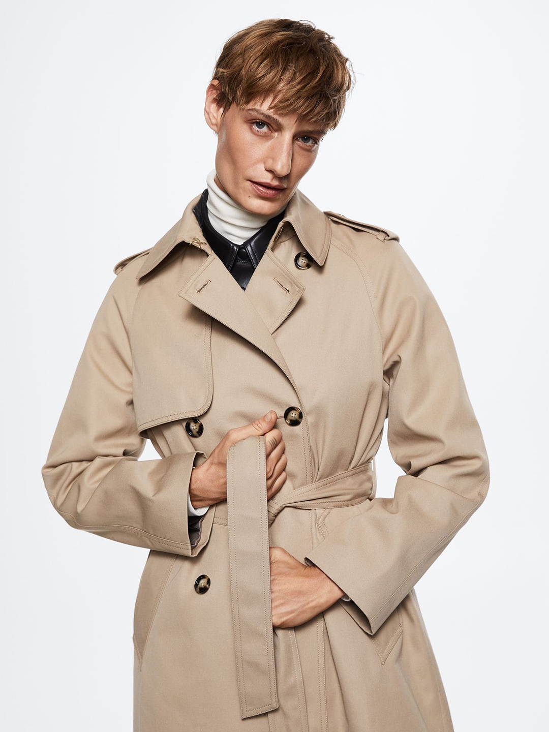 Buy Mango Women Beige Solid Trench Coat Coats For Women 20424044 Myntra