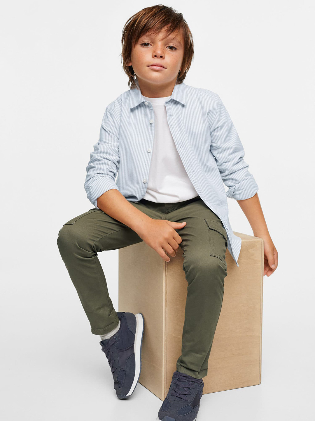 Buy Mango Kids Boys RegularCargo Style Trousers - Trousers for Boys ...