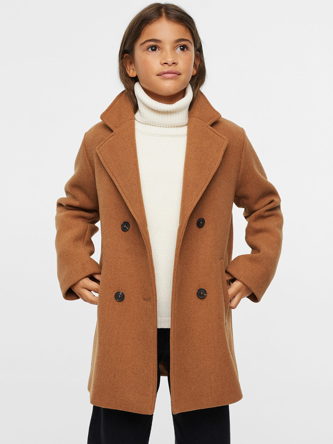 Buy Mango Kids Girls Double Breasted Overcoat - Coats for Girls ...