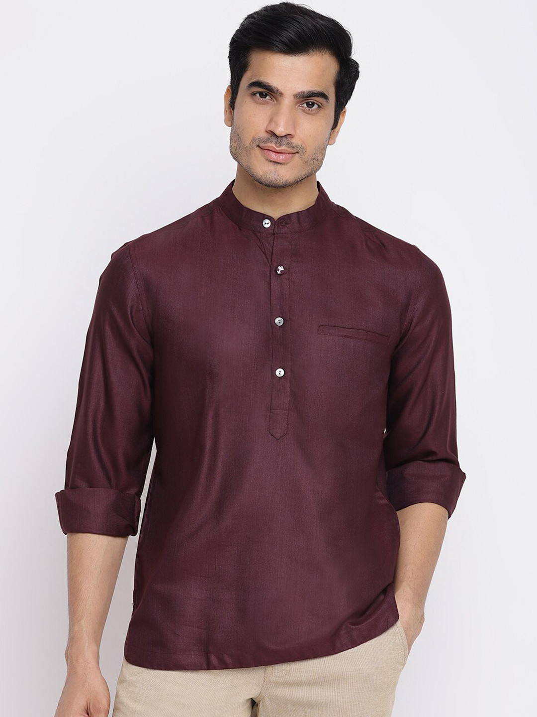 Buy Fabindia Men Maroon Solid Kurta - Kurtas for Men 20426352 | Myntra