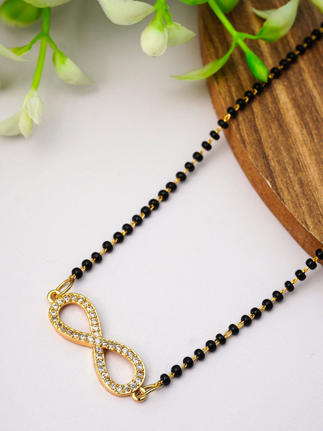 Buy Ferosh Black Crystal Infinity Mangalsutra - Mangalsutra for Women ...