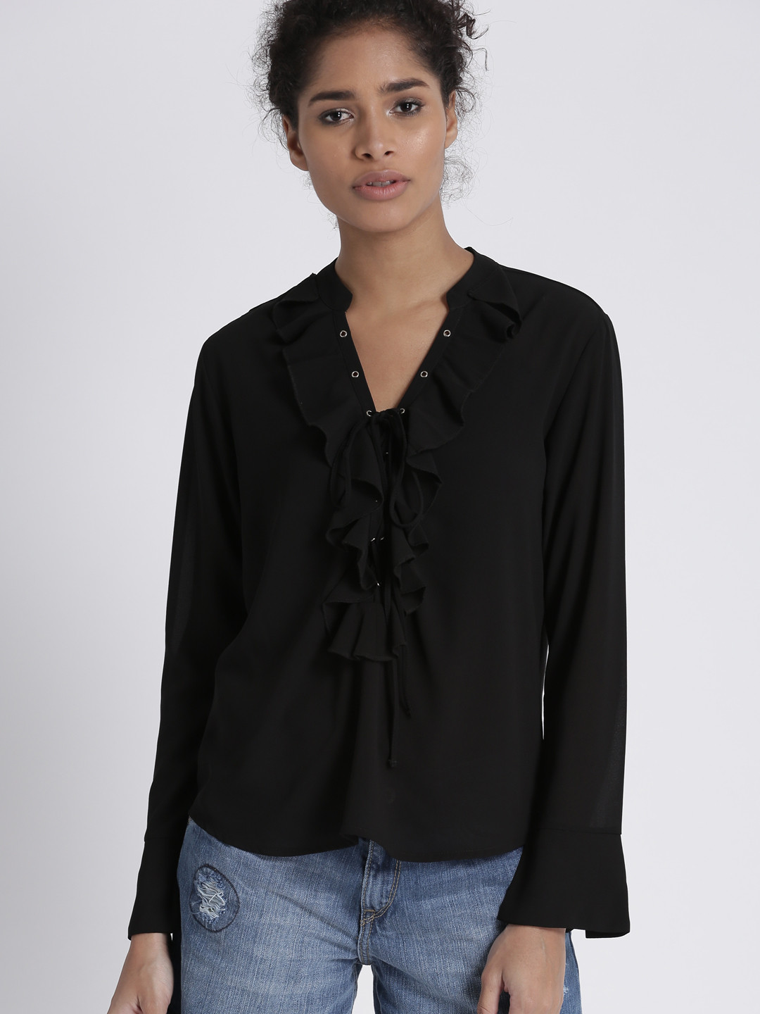 Buy Chemistry Women Black Solid Top - Tops for Women 2042664 | Myntra