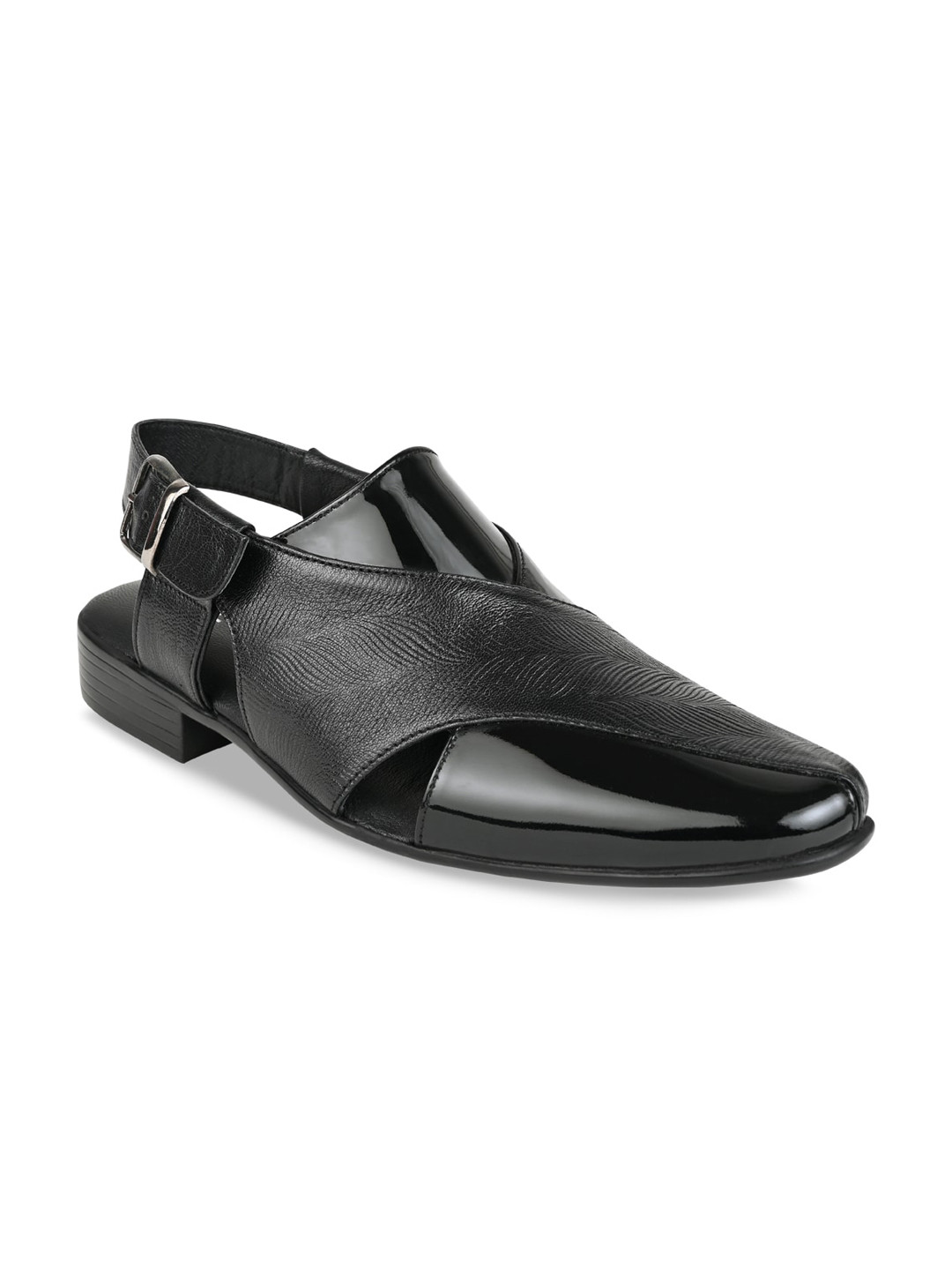 Buy Regal Men Black Leather Comfort Sandals - Sandals for Men 20427082 ...