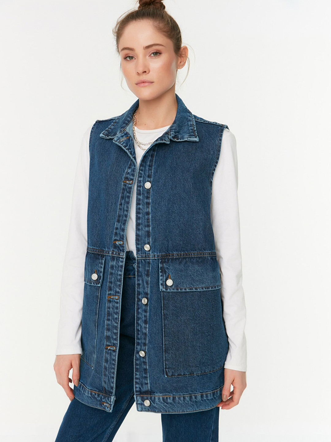 Buy Trendyol Women Longline Denim Jacket - Jackets for Women 20429398 ...