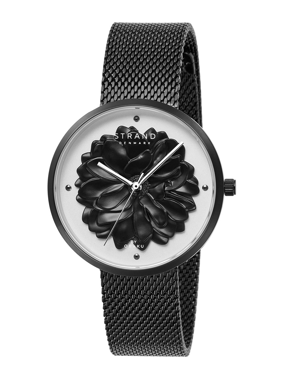 Buy STRAND BY OBAKU Women White Brass Dial & Black Stainless Steel ...