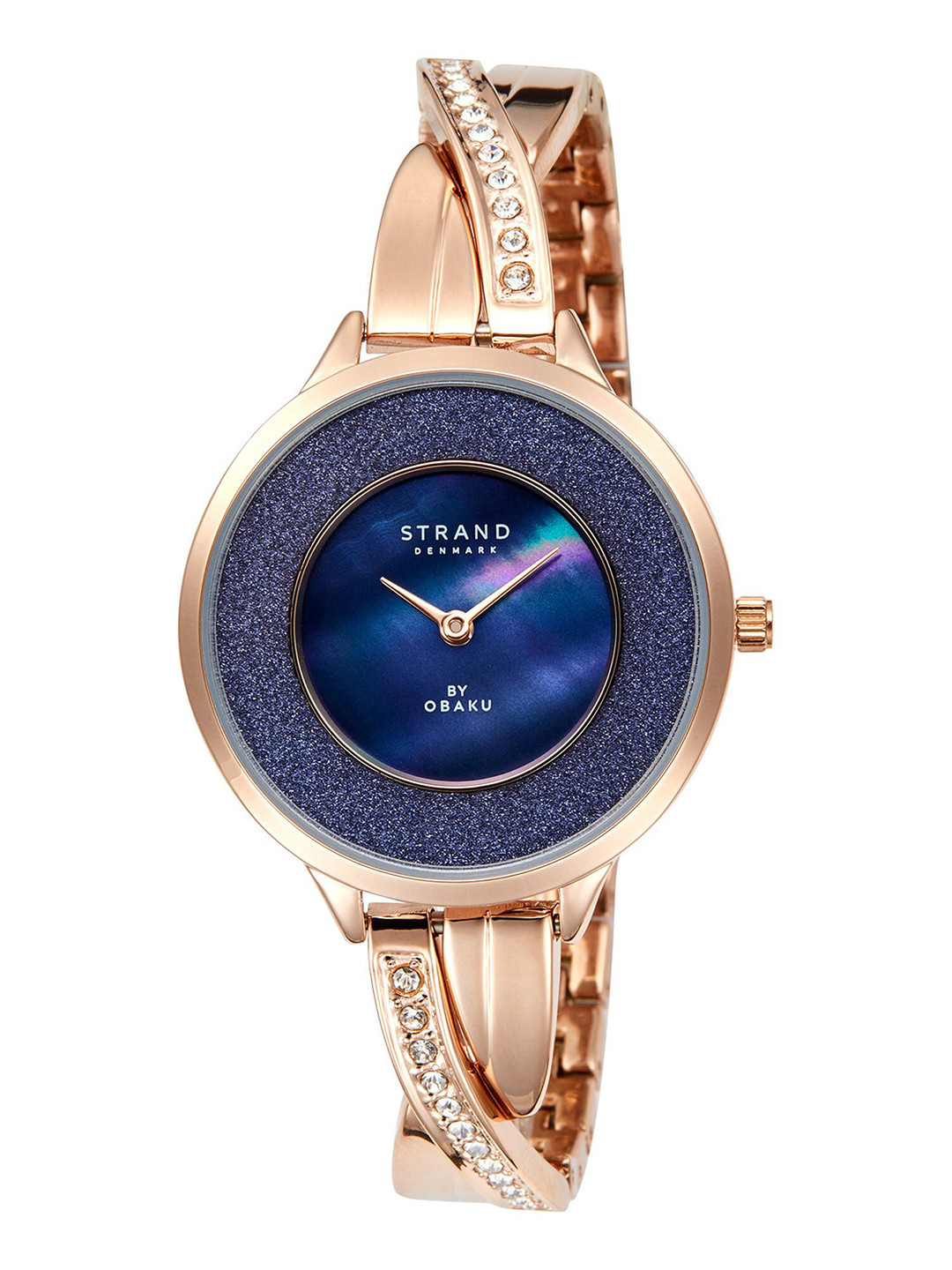Buy STRAND BY OBAKU Women Blue Brass Dial & Rose Gold Toned Stainless ...