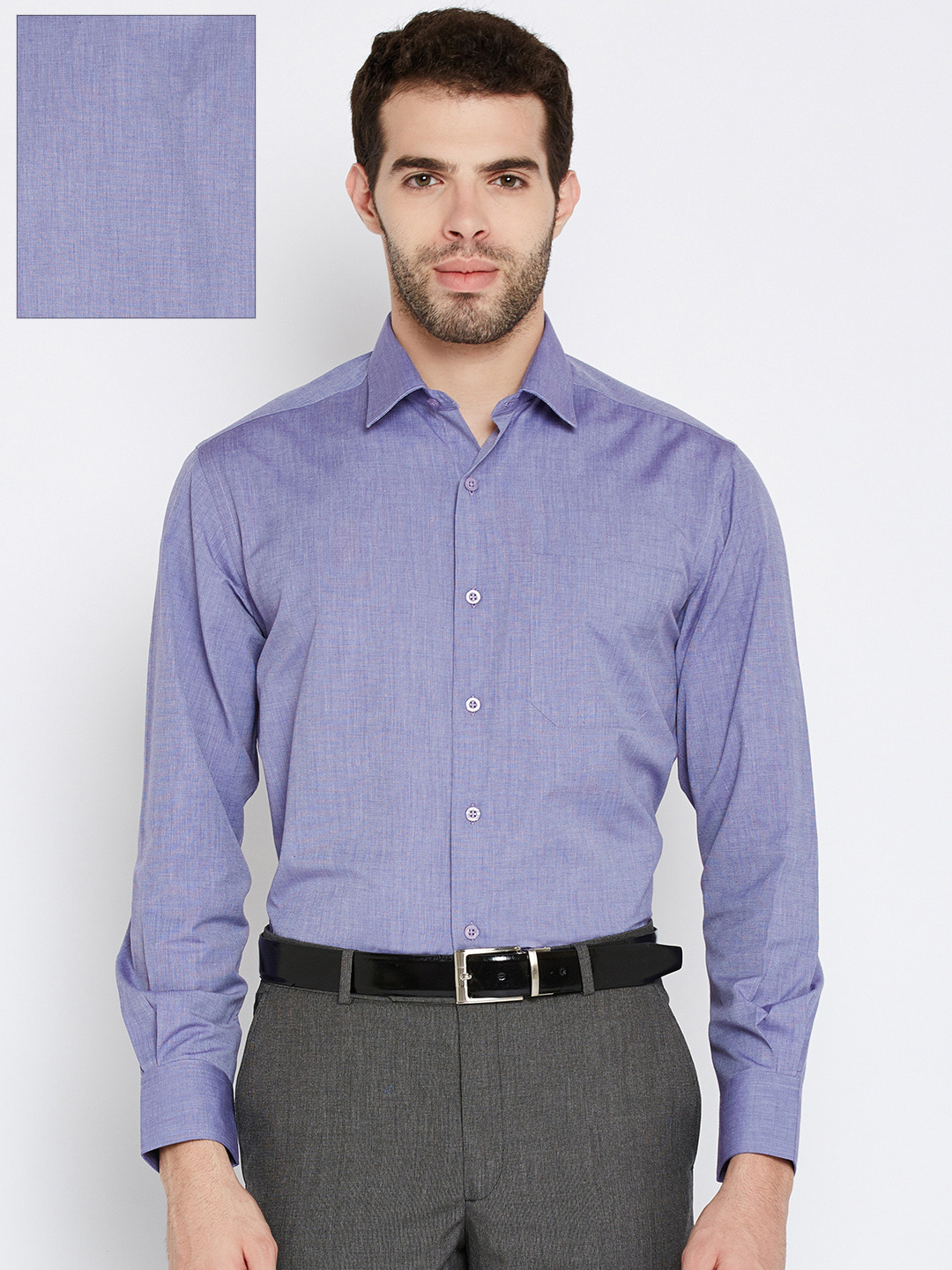 Buy John Players Men Purple Regular Fit Solid Formal Shirt - Shirts for ...