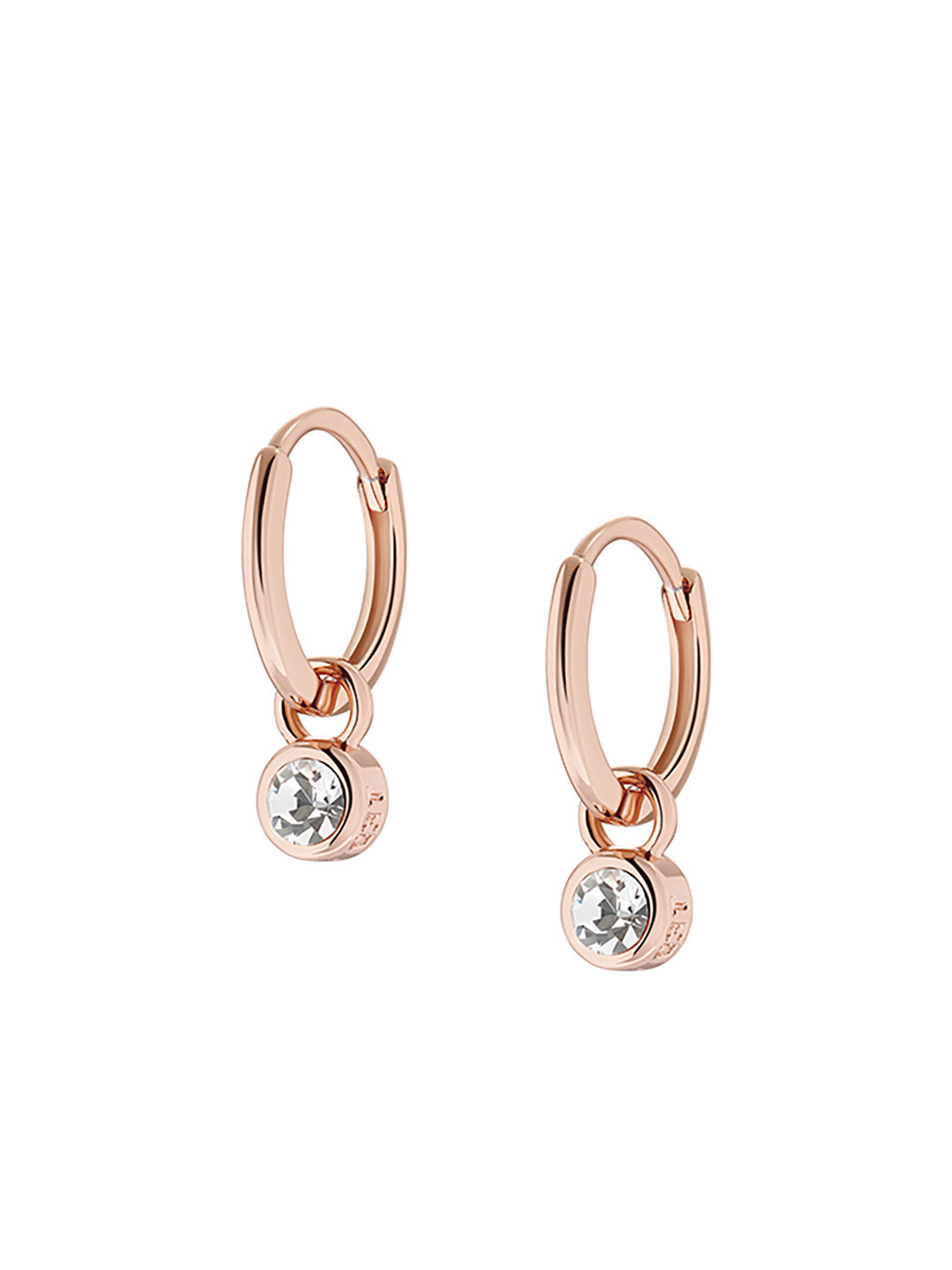 Buy Ted Baker Rose Gold Toned & White Crystal Studded Circular Hoop ...