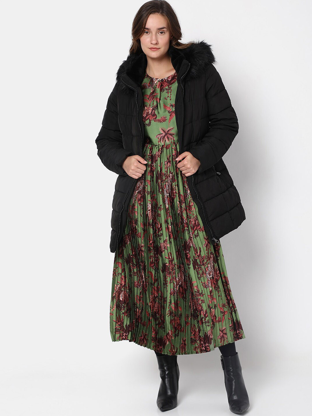 Buy Vero Moda Women Black Longline Puffer Jacket - Jackets for Women ...