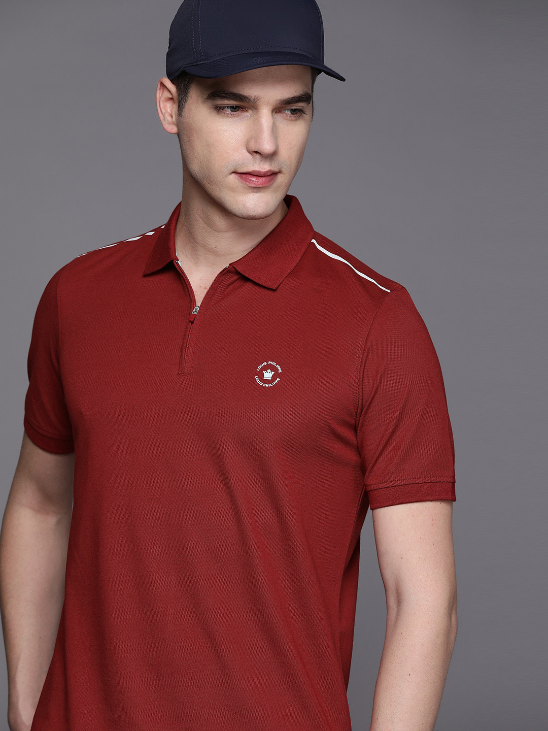 Buy Louis Philippe Men Maroon Polo Collar T Shirt - Tshirts for Men ...