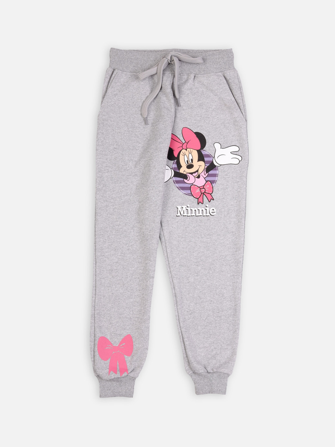 Buy Nap Chief Girls Grey Minnie Printed Relaxed Fit Joggers - Track ...