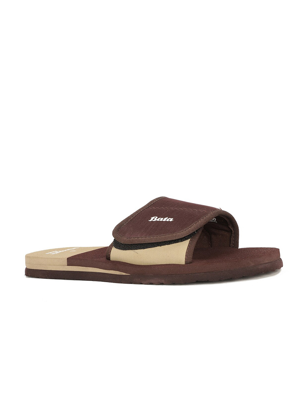 Buy Bata Men Brown & Beige Colourblocked Sliders - Flip Flops for Men ...