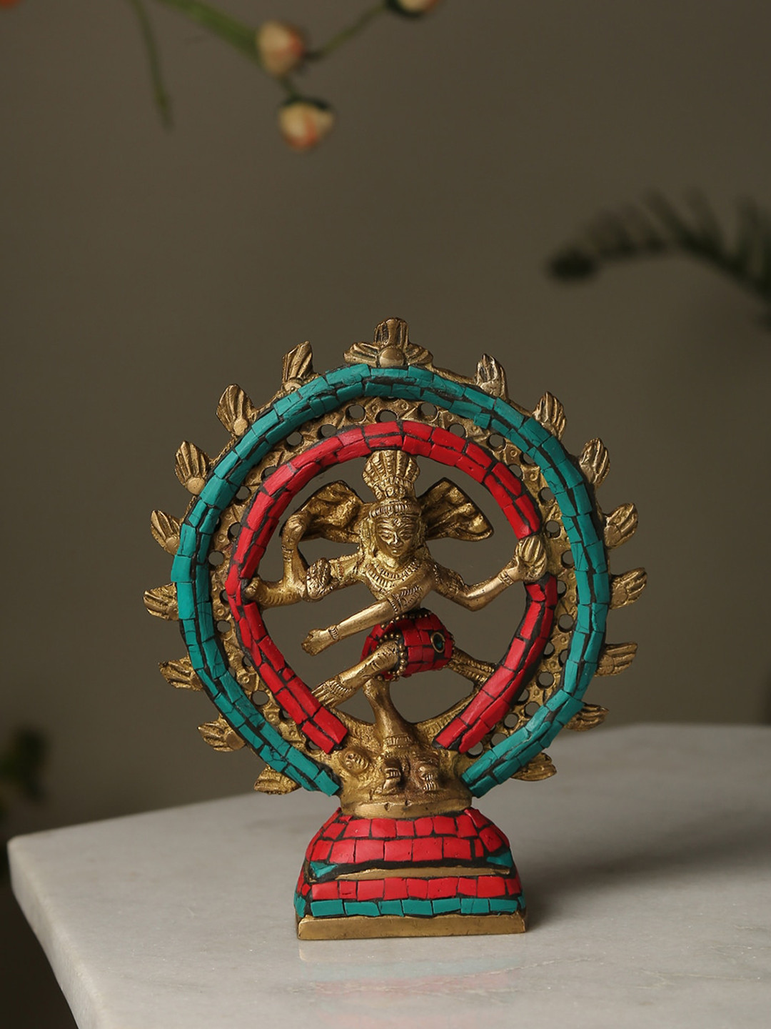 Buy Amoliconcepts Gold Toned Natraj With Stone Detailing Showpieces - Showpieces for Unisex ...