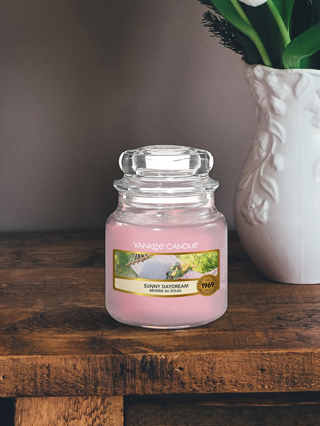 Buy YANKEE CANDLE Pink Solid Sunny Daydream Pillar Scented Candle With ...