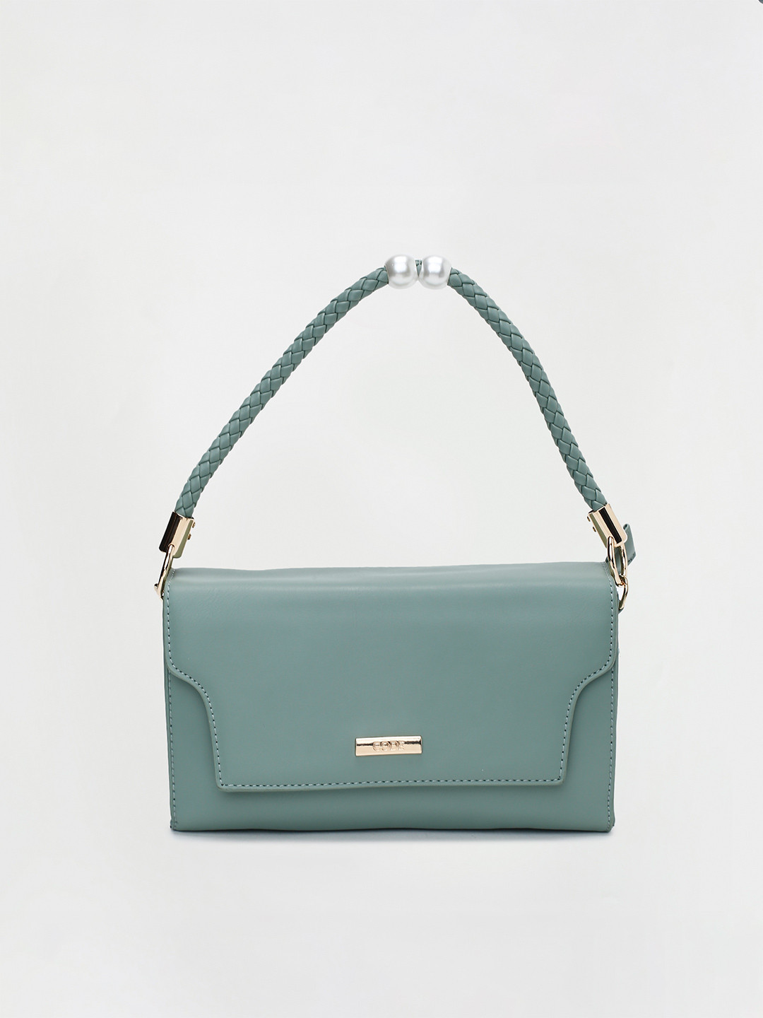 Buy CODE By Lifestyle Green Solid Synthetic Handbags - Handbags for ...
