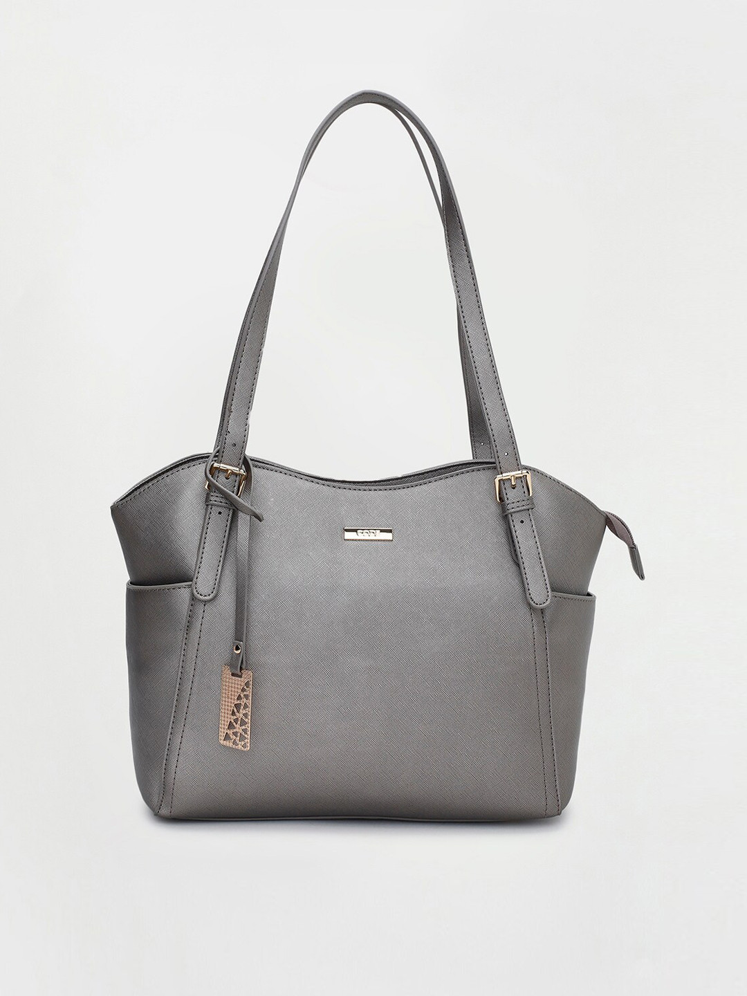 Buy Ginger By Lifestyle Women Grey Textured Synthetic Shoulder Bag ...
