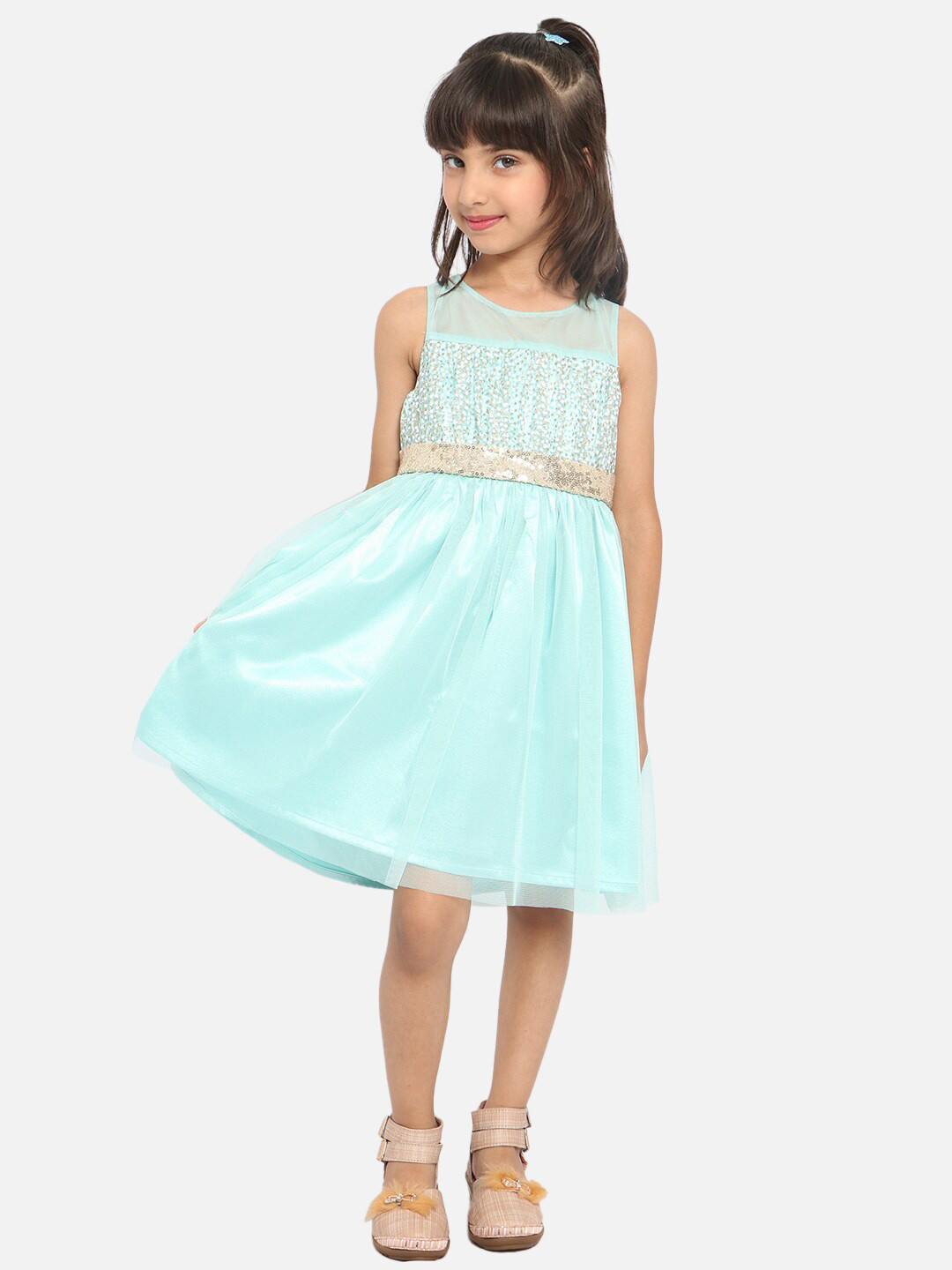 Buy Nauti Nati Blue Embellished Net Dress - Dresses for Girls 20457378 ...