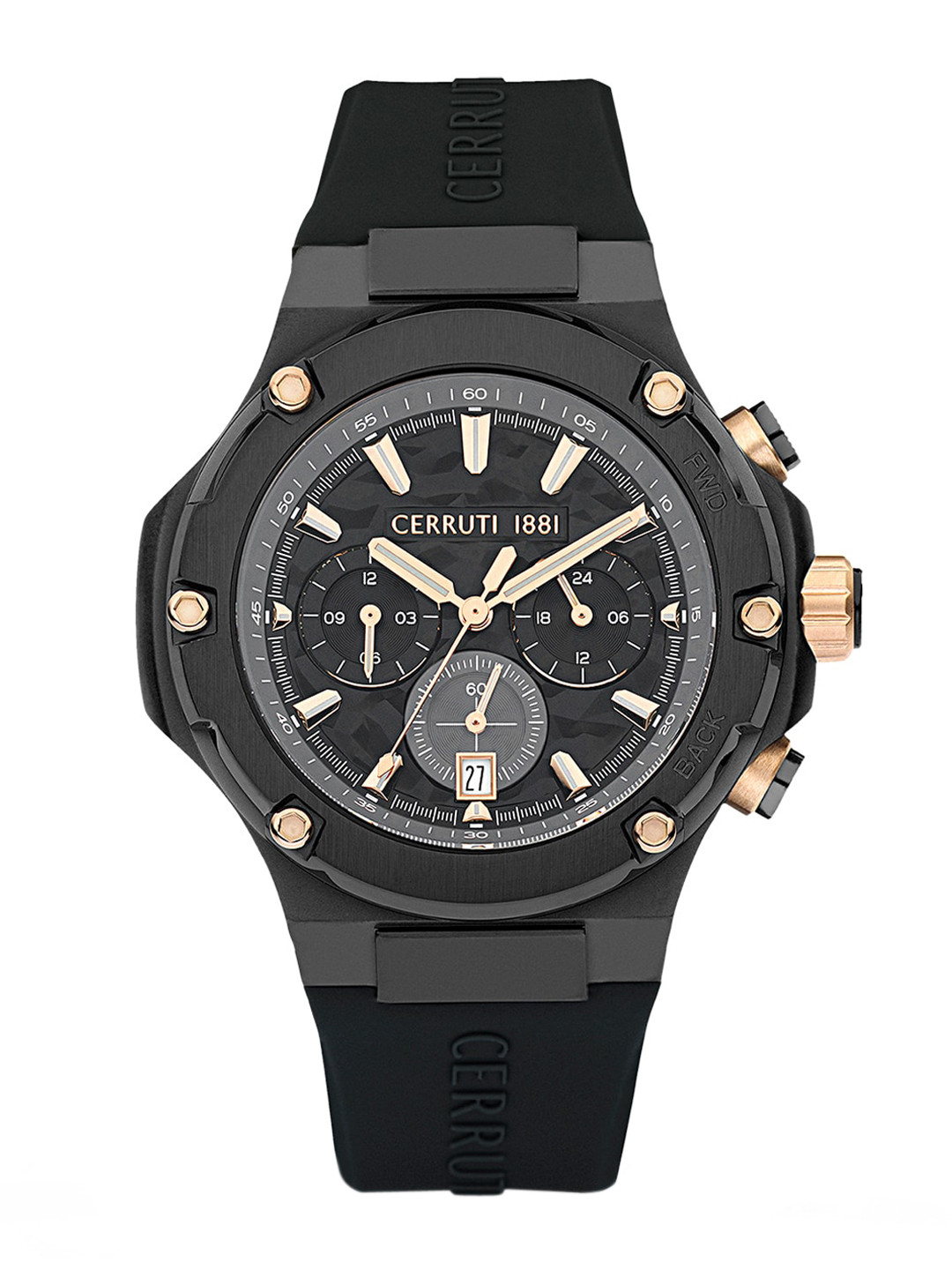 Buy Cerruti 1881 Men Black Printed Dial & Black Straps Analogue Watch ...