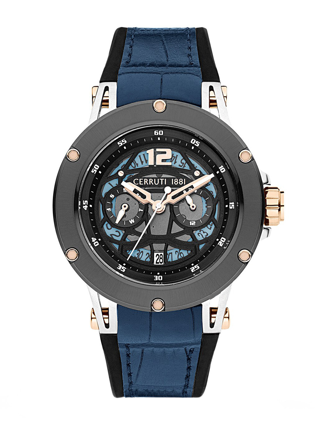 Buy Cerruti 1881 Men Embellished Dial & Textured Straps Analogue Watch ...